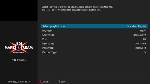 How to add IPTV to an Enigma 2 box using Jedi Xtream Playlist Maker ...