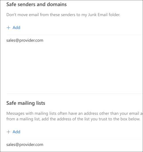 Safe list IPTV provider email address in Microsoft services - We Do ...